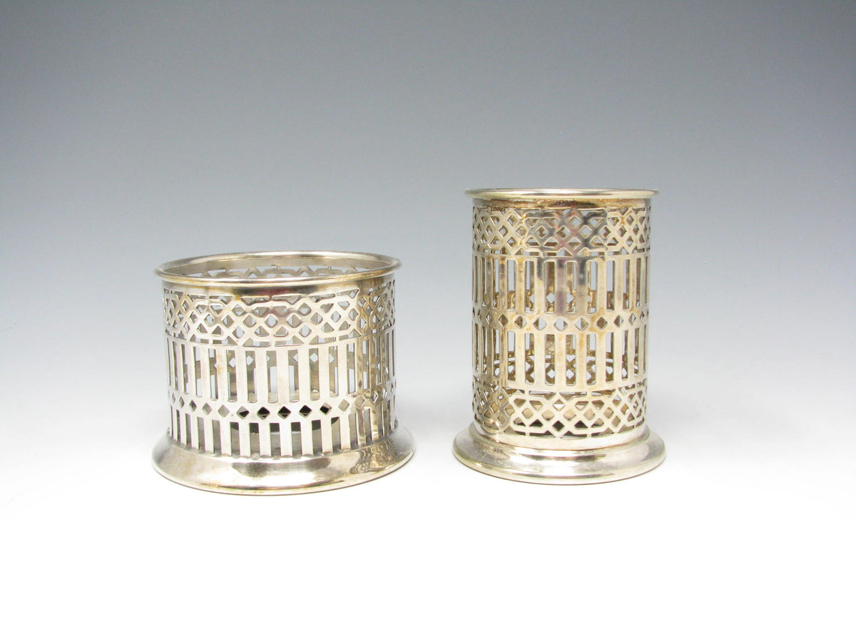 Antique Apollo EPNS Bernard Rice's Sons Silver Plated Sleeves / Glass ...