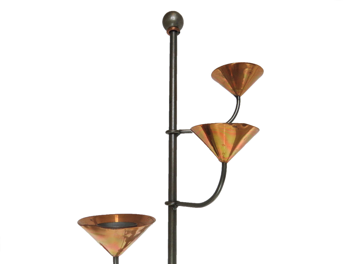 Vintage 1960's Scandinavian Spiral Copper and Steel Candle Stand / Sti ...