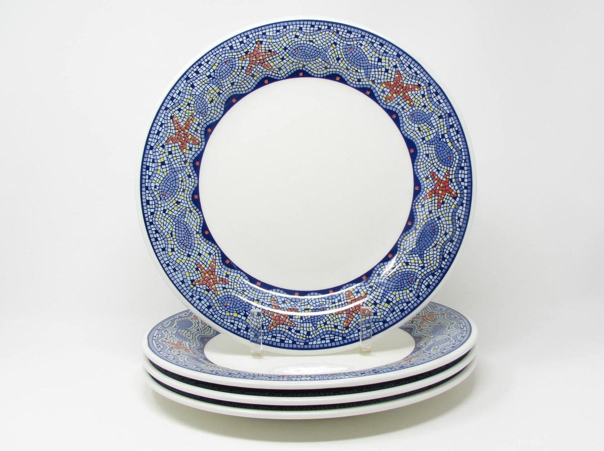 Vintage Brunelli Italy Mosaic Fish Ceramic Charger or Dinner Plates ...