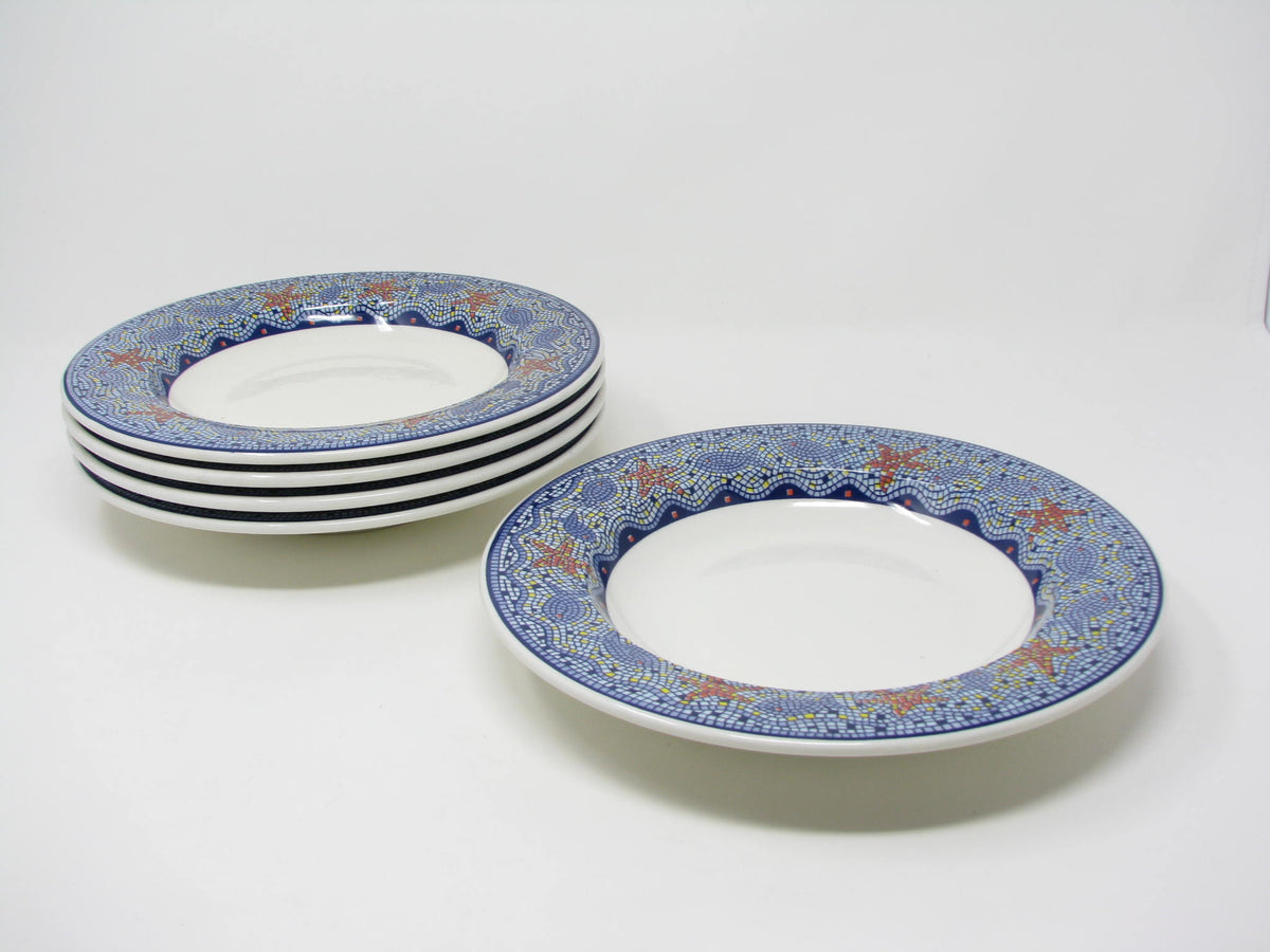 Vintage Brunelli Italy Mosaic Fish Ceramic Rimmed Bowls - 5 Pieces ...
