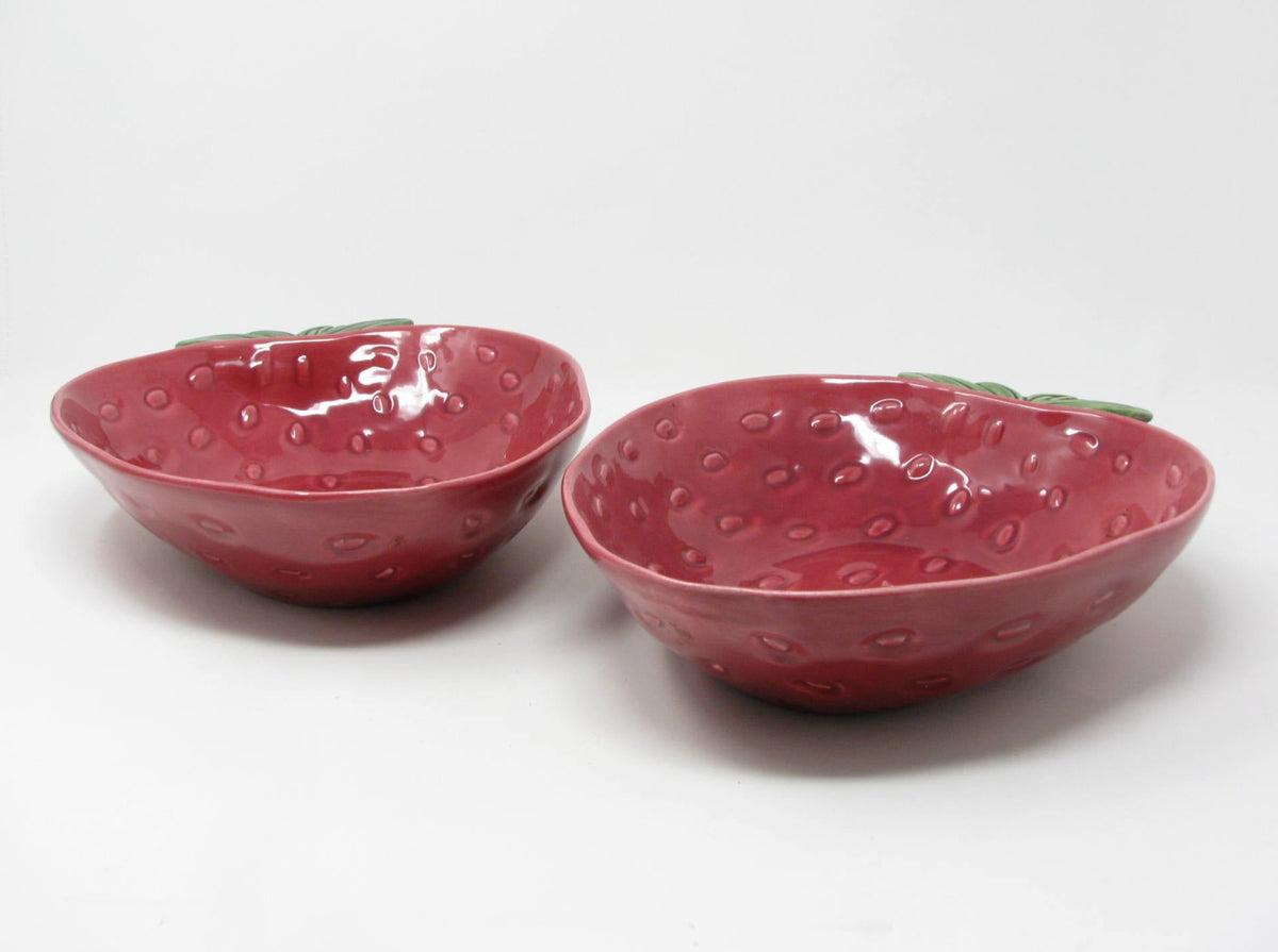 Vintage Cemar California Pottery Strawberry Large Serving Bowls - 2 Pi ...