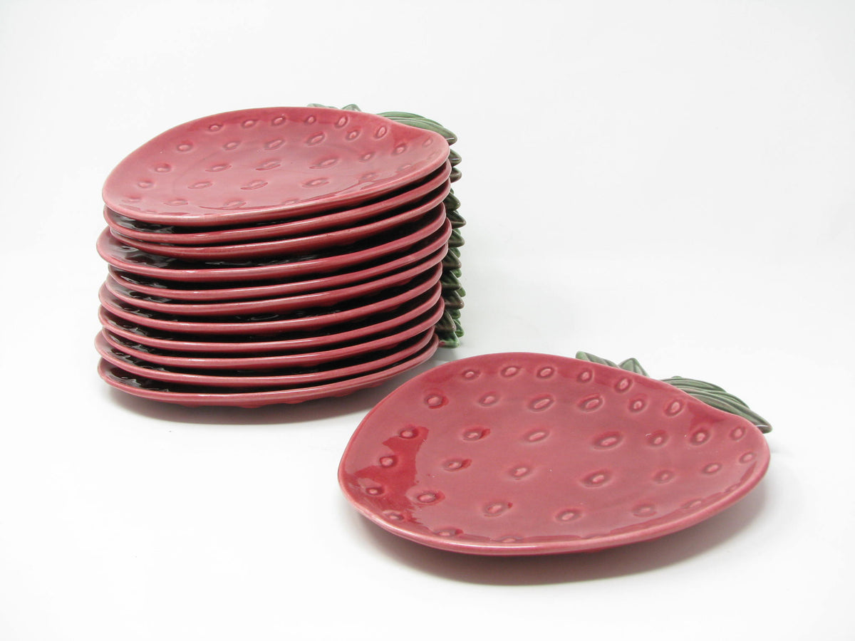 Vintage Cemar California Pottery Strawberry Salad Plates - 12 Pieces ...