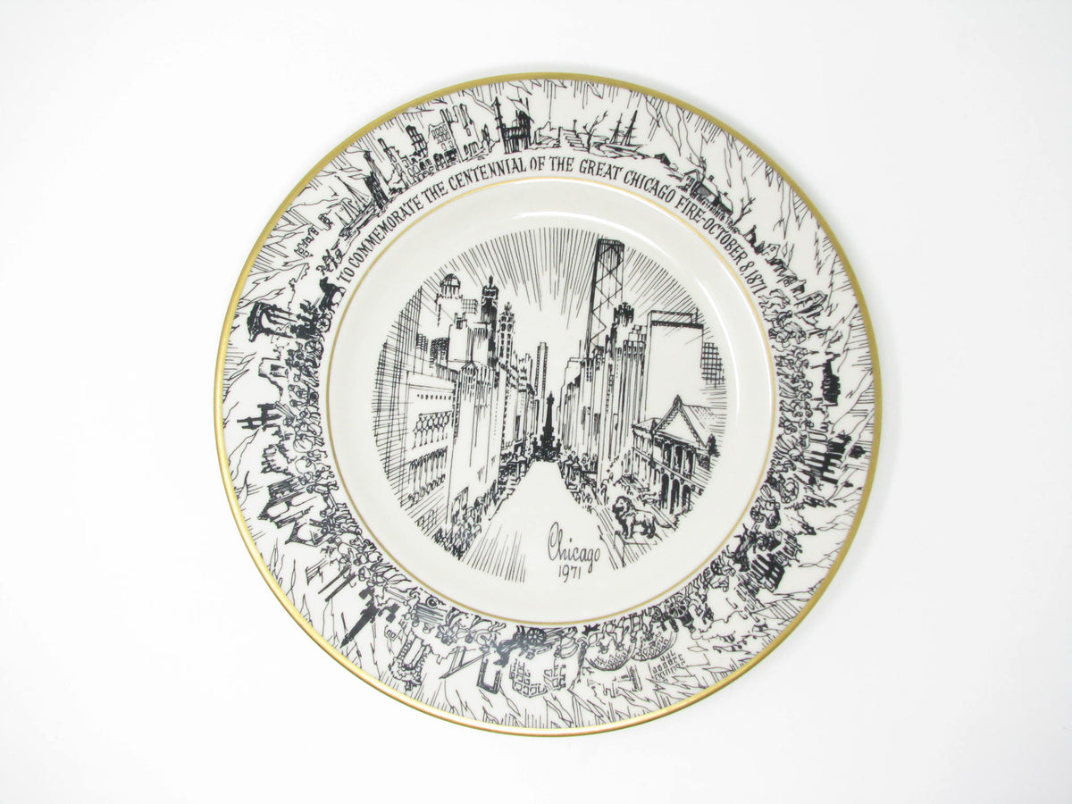 Vintage Chicago Fire Commemorative Decorative Plate by Pickard China ...