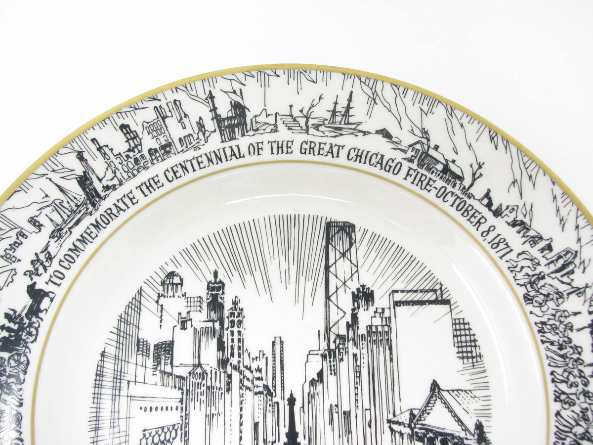 Vintage Chicago Fire Commemorative Decorative Plate by Pickard China ...