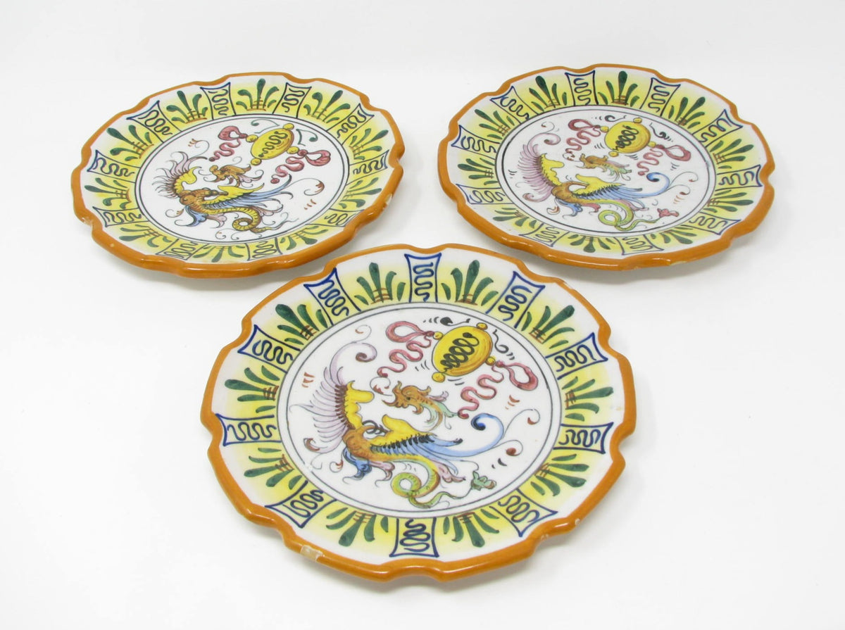 Vintage E. Fantechi Maioliche Scalloped Italian Ceramic Decorative Pla ...