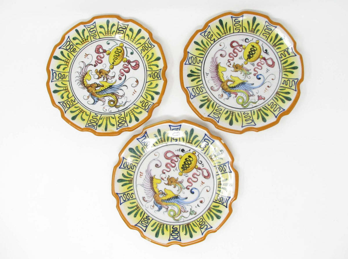 Vintage E. Fantechi Maioliche Scalloped Italian Ceramic Decorative Pla ...
