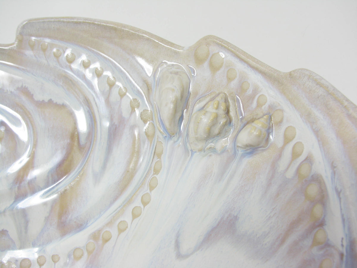 Vintage Garnier Studio Pottery Decorative Bowl with Embossed Shells an ...