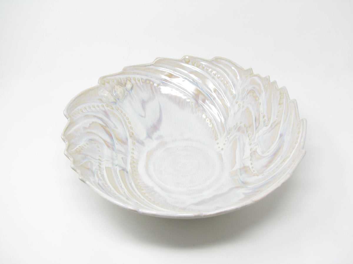 Vintage Garnier Studio Pottery Decorative Bowl with Embossed Shells an ...