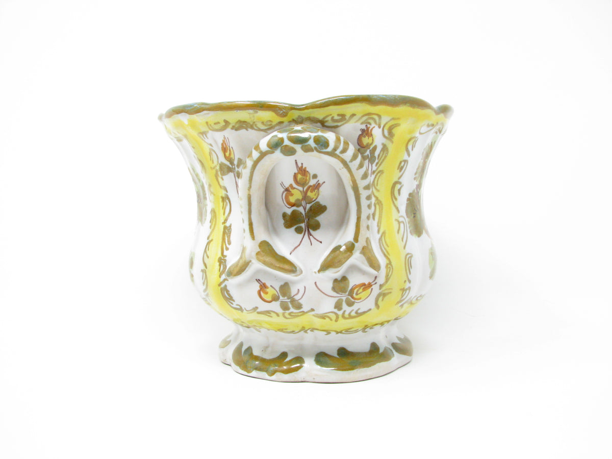 Vintage Hand-Painted Italian Ceramic Cache Pot Planter Made in Italy f ...