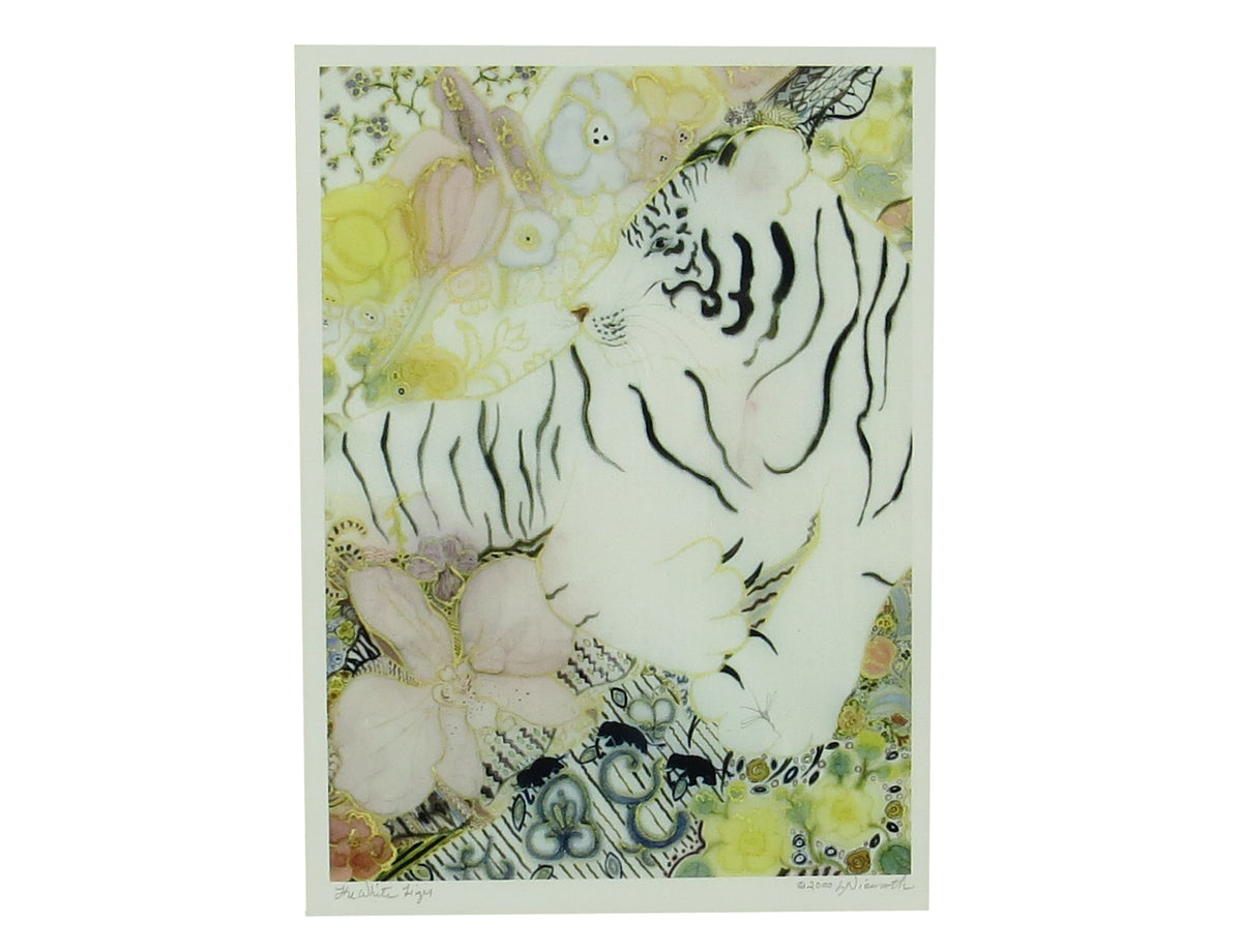 Vintage Leah Niemoth "The White Tiger" Limited Edition Giclee Signed b ...
