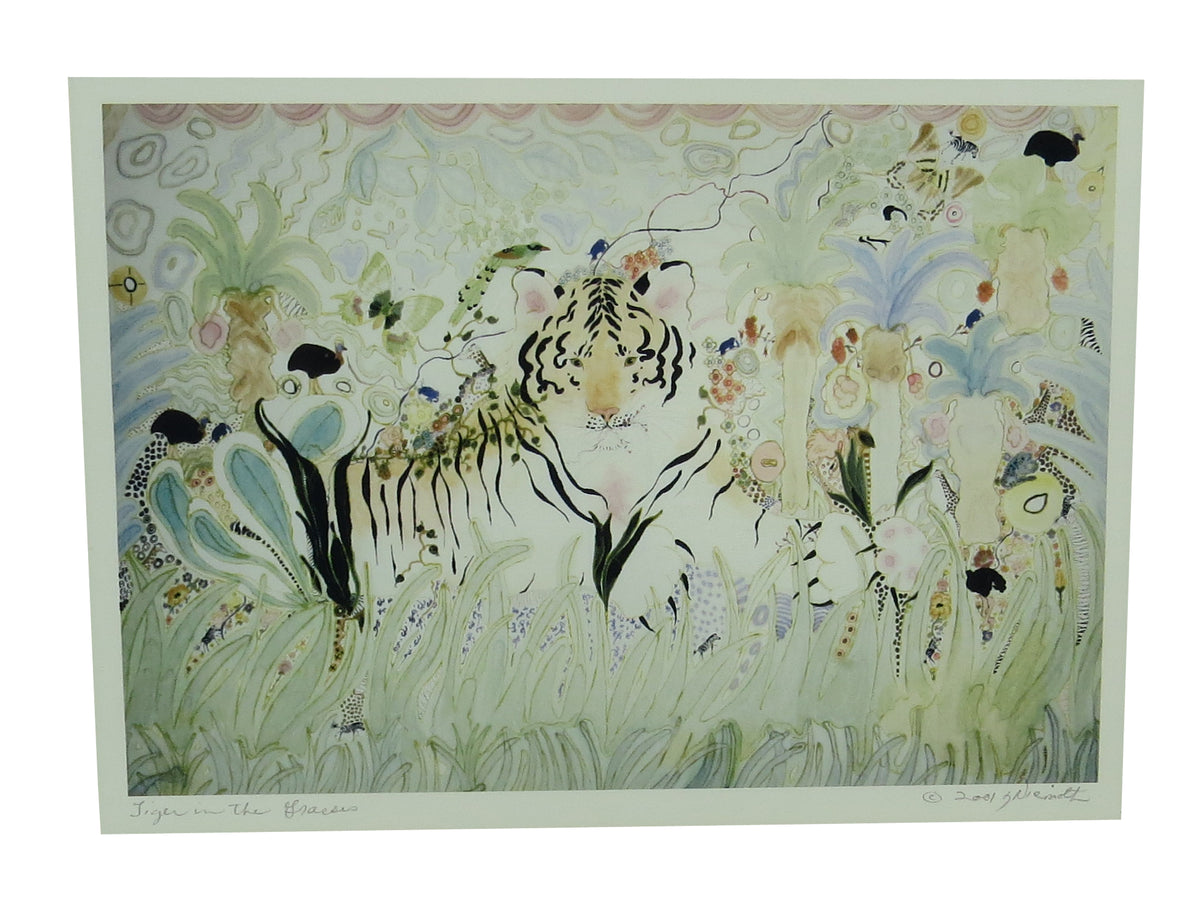 Vintage Leah Niemoth "Tiger in the Grasses" Limited Edition Giclee Sig ...