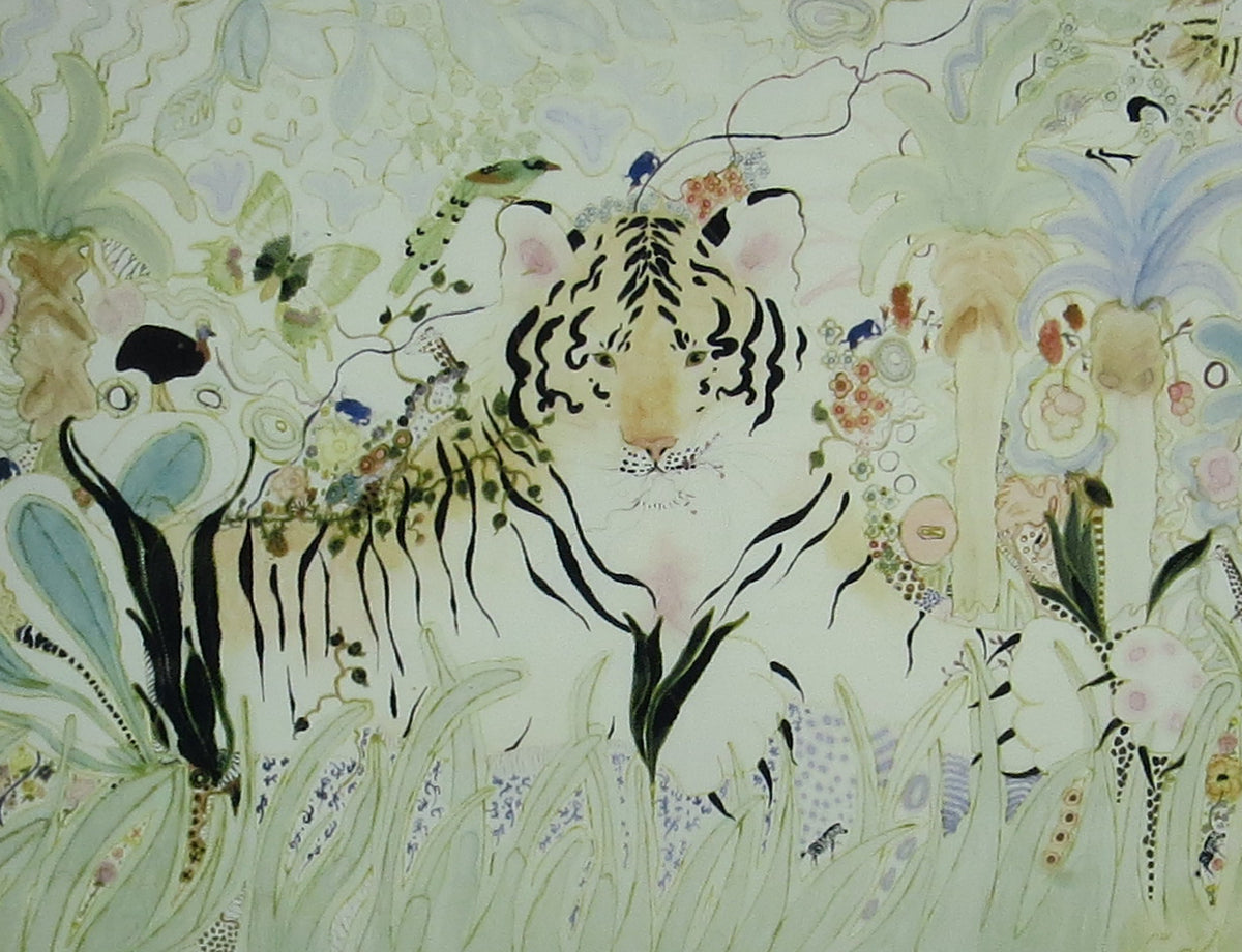 Vintage Leah Niemoth "Tiger in the Grasses" Limited Edition Giclee Sig ...