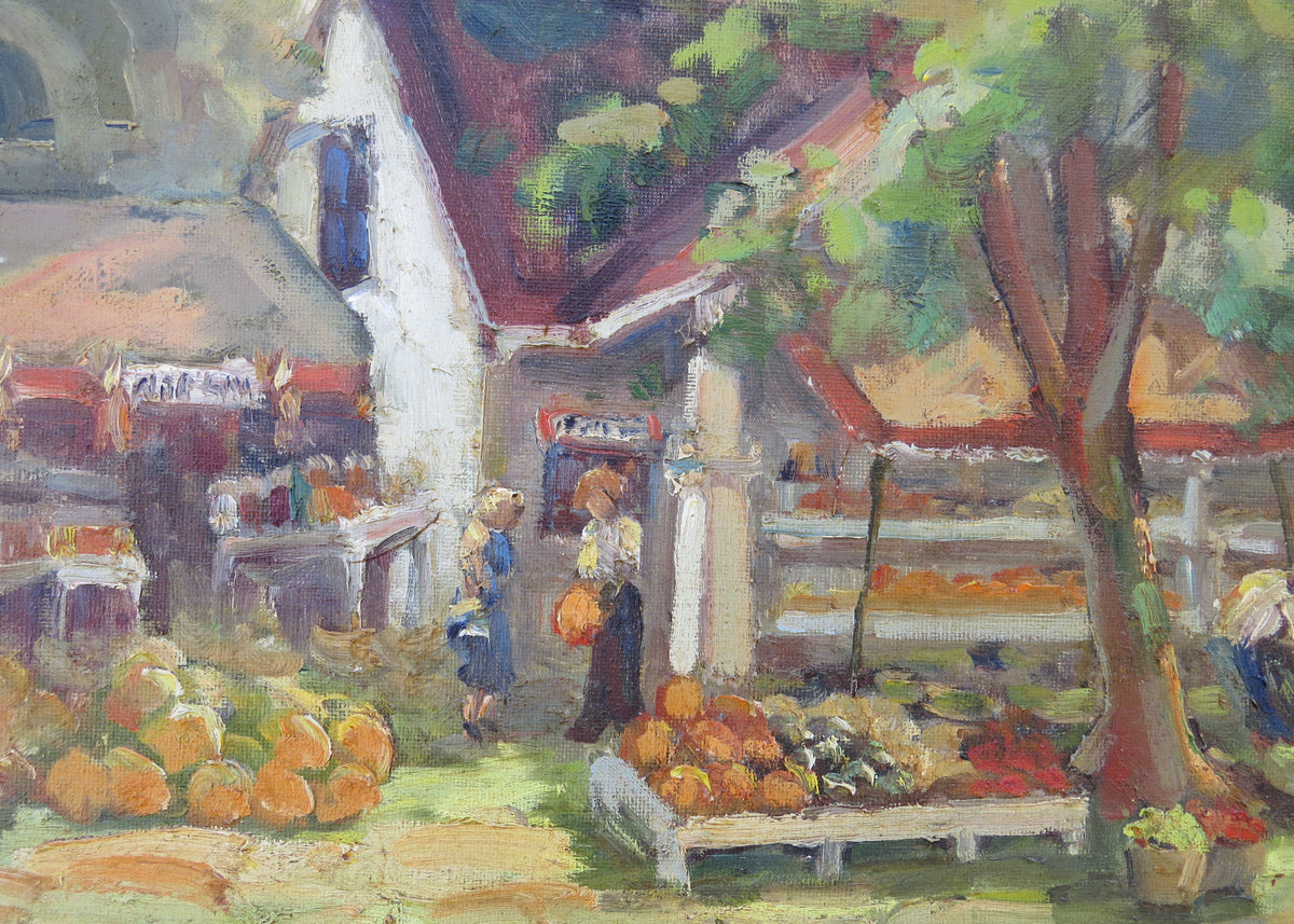 Vintage Original Dorothy Frantz Framed Oil on Canvas of Country Farmst ...