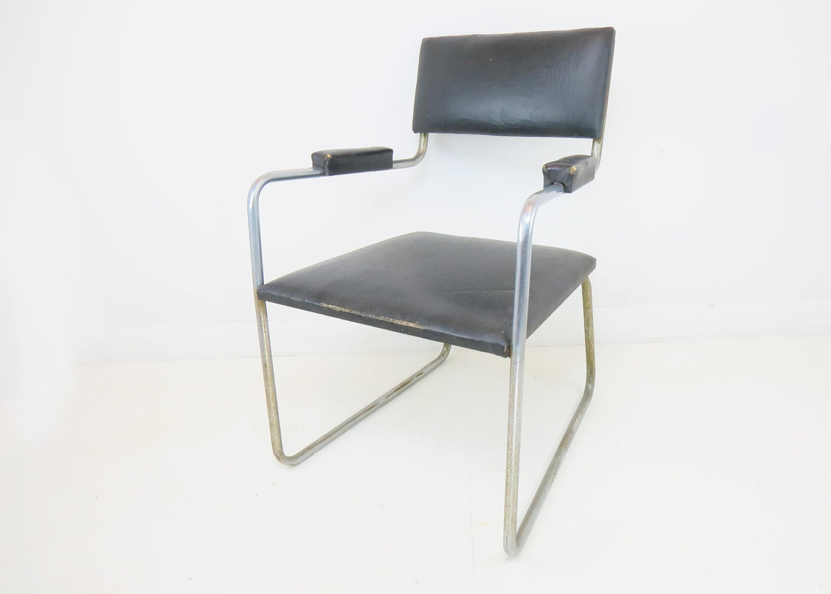 1930s Machine Age Art Deco Chrome Cantilevered Armchair Attributed to ...