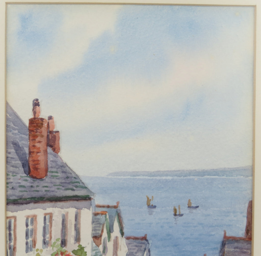 1930s "Down Along, Clovelly, N. Devon" Watercolor Signed W. Sands (Tho ...