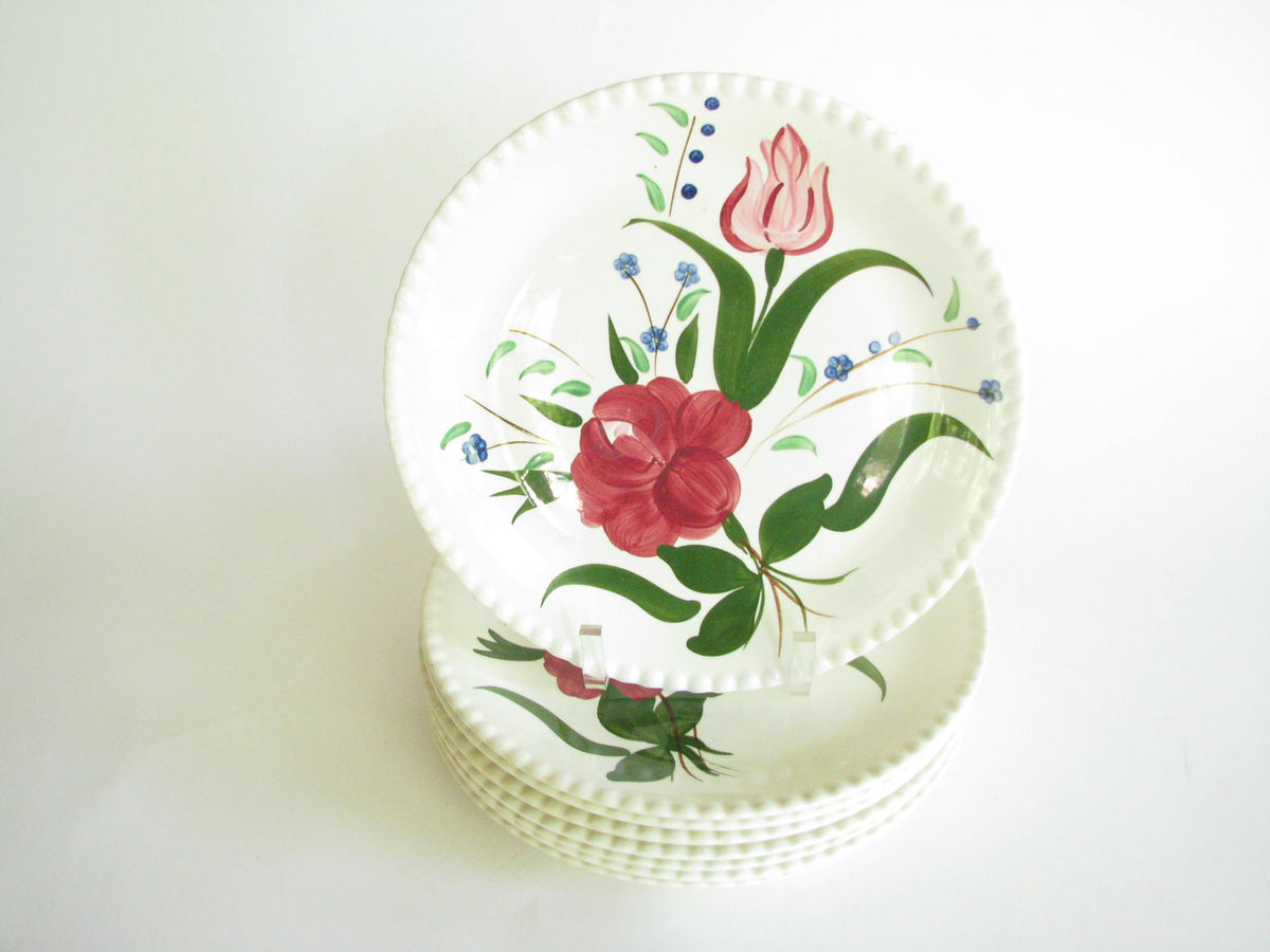 1940s Southern Pottery Blue Ridge Bluebell Bouquet Ironstone Dinner Pl ...