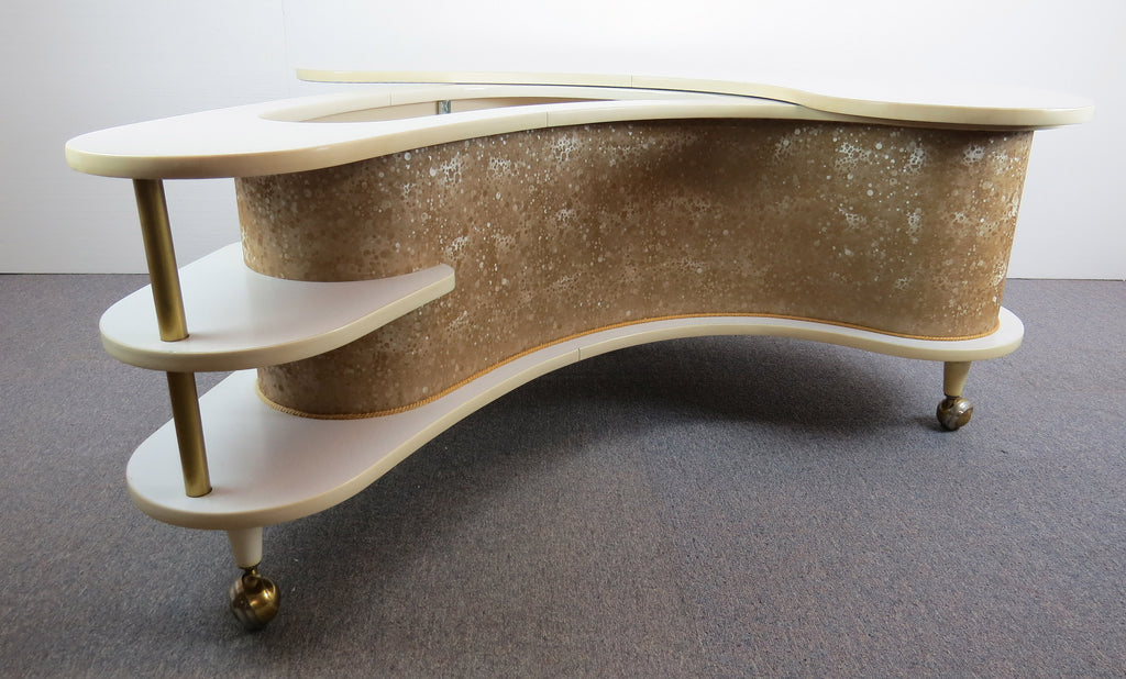 1960s Grand Server Boomerang / Kidney Shape Coffee Table With Collapsi ...