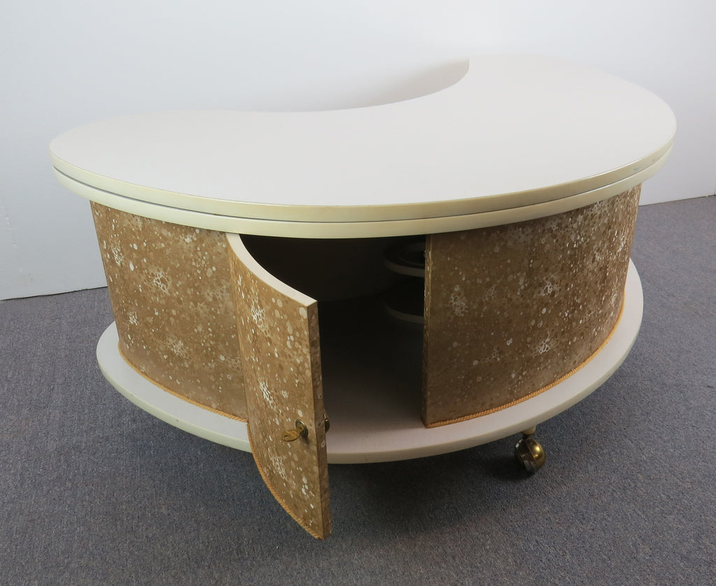 1960s Grand Server Boomerang / Kidney Shape Coffee Table With Collapsi ...