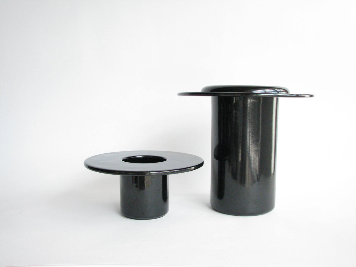 1970s Boccato Gigante Zambusi for Sicart Black Ceramic Vases - Set of ...
