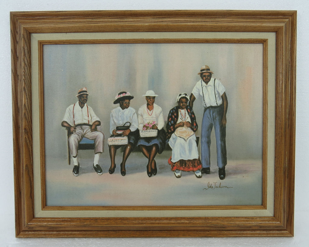 African American Ida Jackson Signed Family Portrait Genuine Lithograph ...