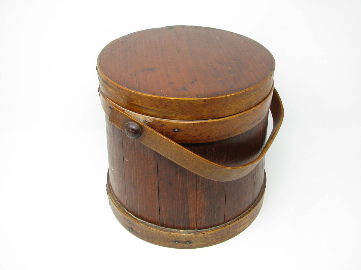 Antique Primitive Firkin Lidded Sugar Bucket with Handle – edgebrookhouse