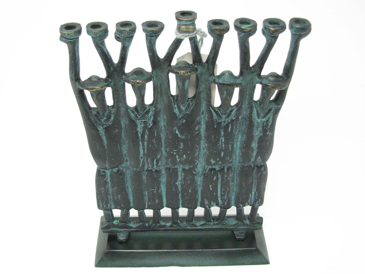 Ruth Block Bronze Brutalist Figural Sculpture Menorah for Alef Judaica ...