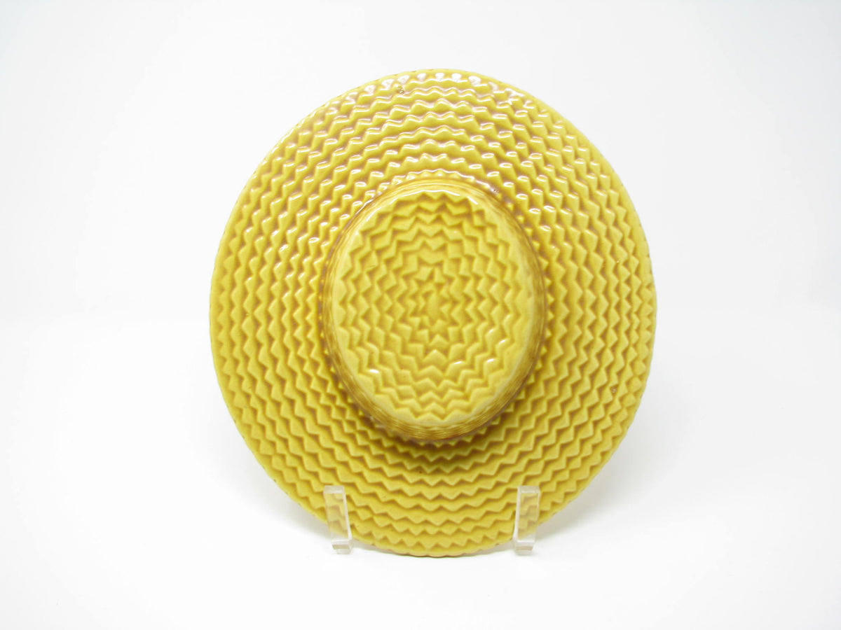 Vintage 1940s Walter Wilson California Pottery Straw Hat Wall Pocket ...