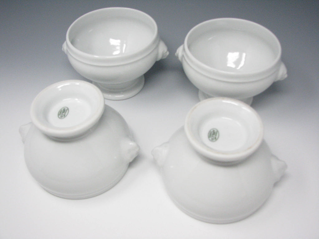 Vintage Apilco France Porcelain Lion's Head Soup Bowls - Set of 4 ...