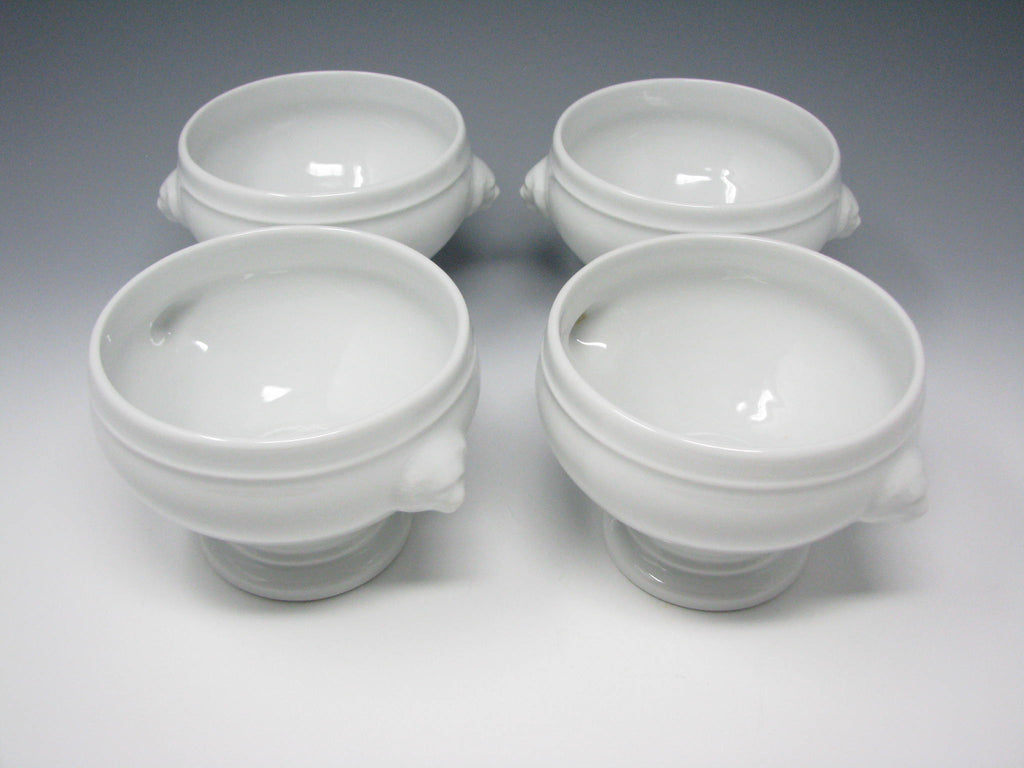Vintage Apilco France Porcelain Lion's Head Soup Bowls - Set of 4 ...