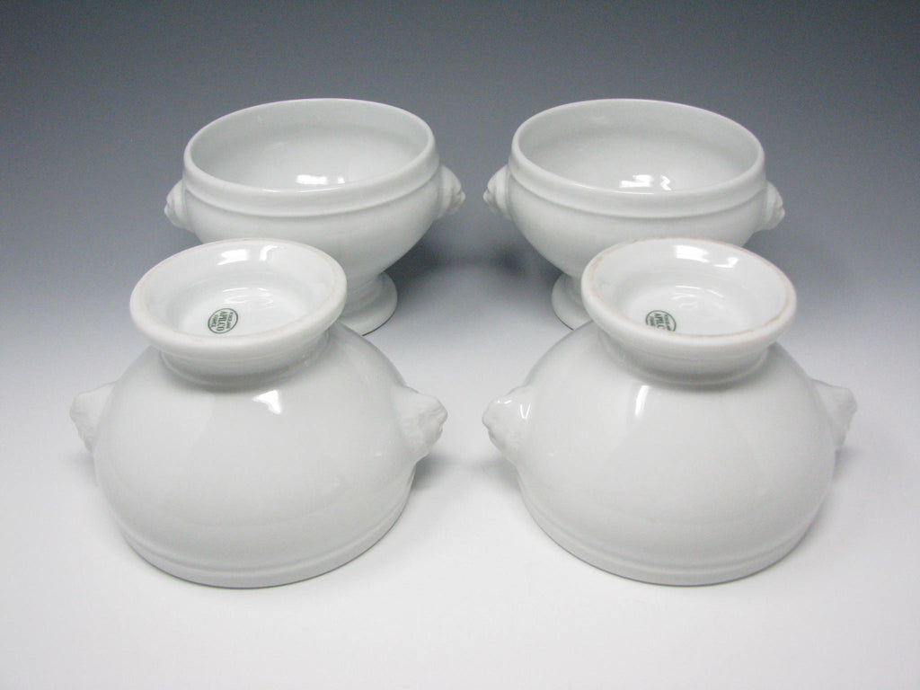 Vintage Apilco France Porcelain Lion's Head Soup Bowls - Set of 4 ...