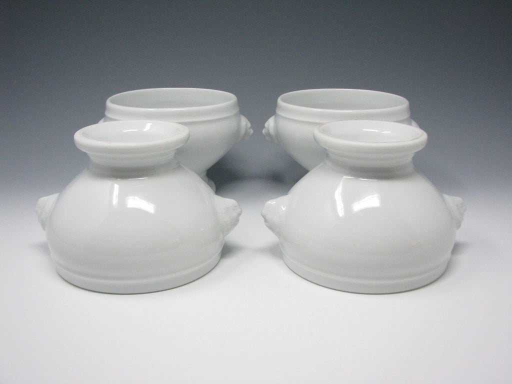 Vintage Apilco France Porcelain Lion's Head Soup Bowls - Set of 4 ...