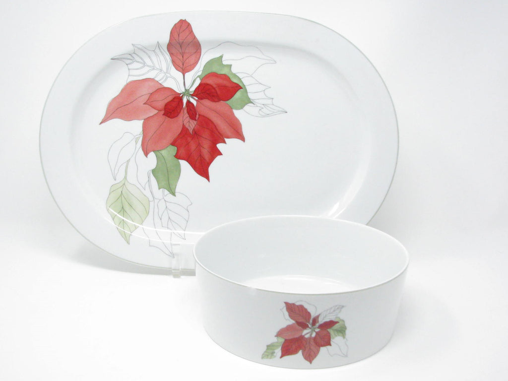 Vintage Block Poinsettia Dinnerware Set Designed by Mary Lou Goertzen ...