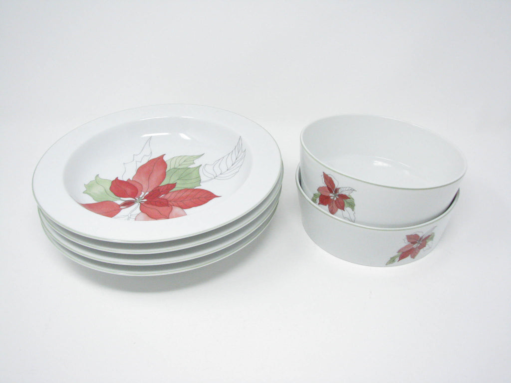 Vintage Block Poinsettia Dinnerware Set Designed by Mary Lou Goertzen ...