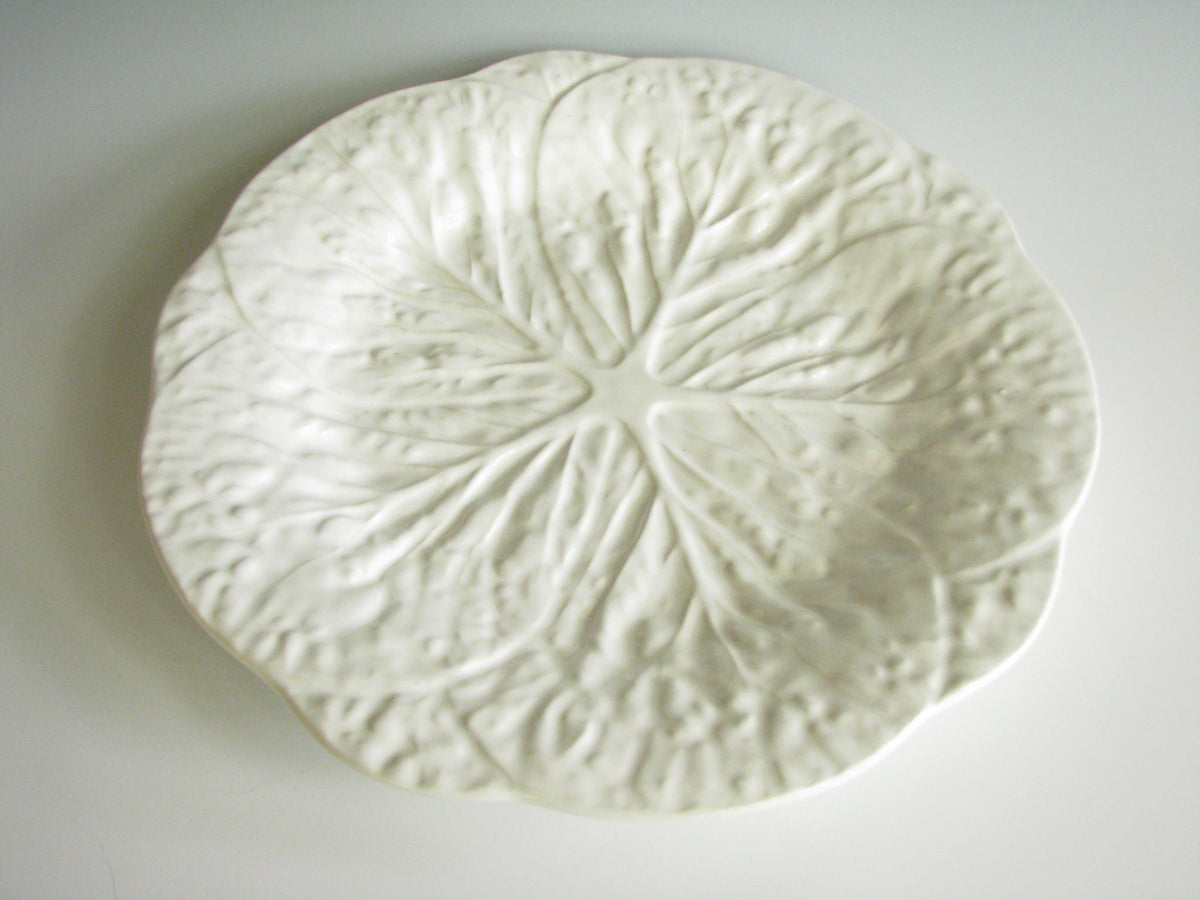 Vintage Block Subtil Portugal Majolica Ceramic White Cabbage Platter ...