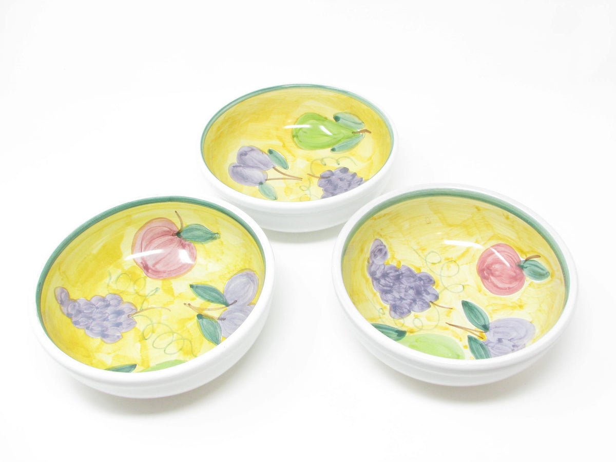 Vintage Caleca Frutta Italian Pottery Bowls with Fruit Design - Set of ...