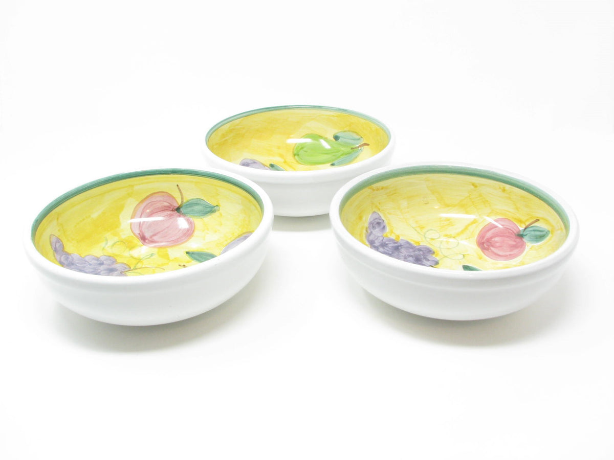 Vintage Caleca Frutta Italian Pottery Bowls with Fruit Design - Set of ...