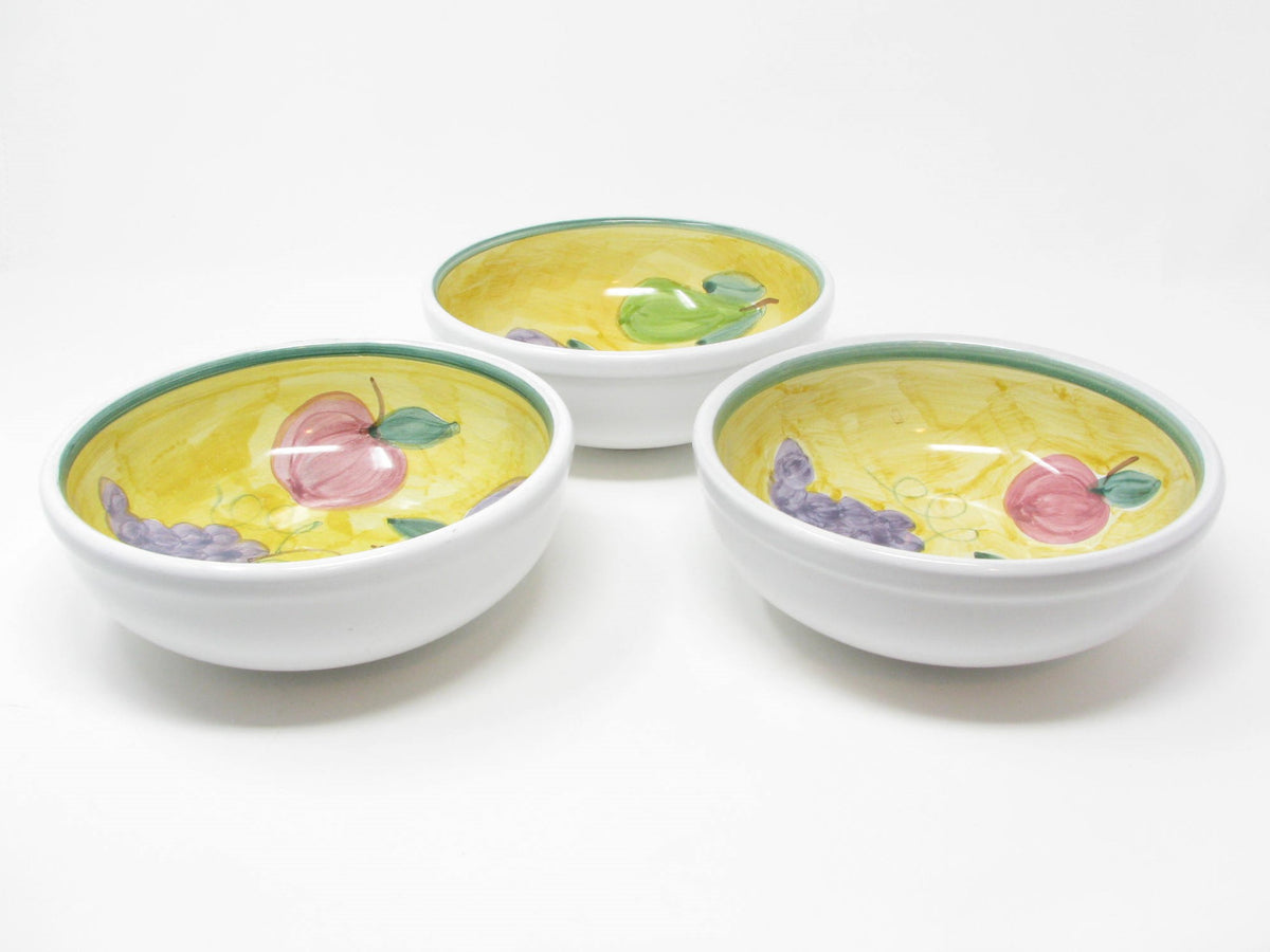 Vintage Caleca Frutta Italian Pottery Bowls with Fruit Design - Set of ...