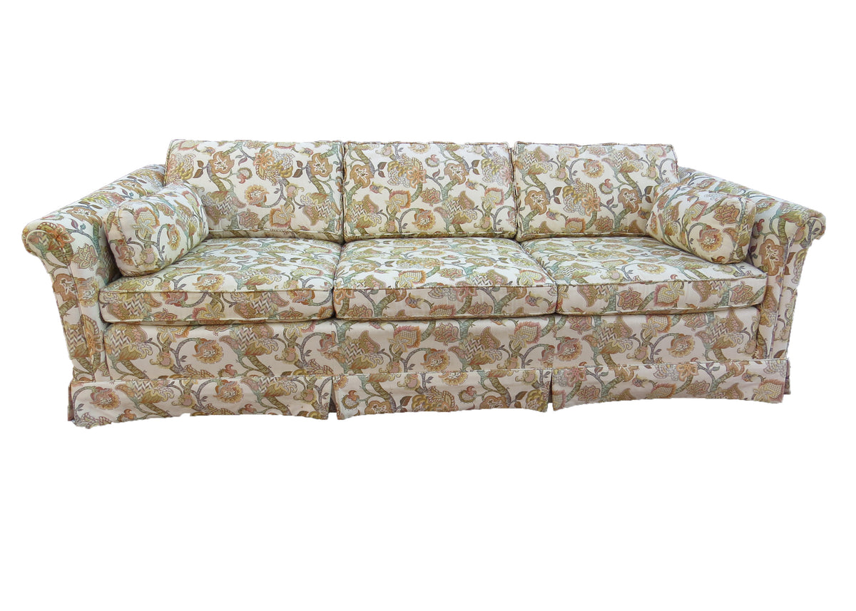 Vintage Ethan Allen Traditional Classics Sofa With Earth Tone Floral F ...