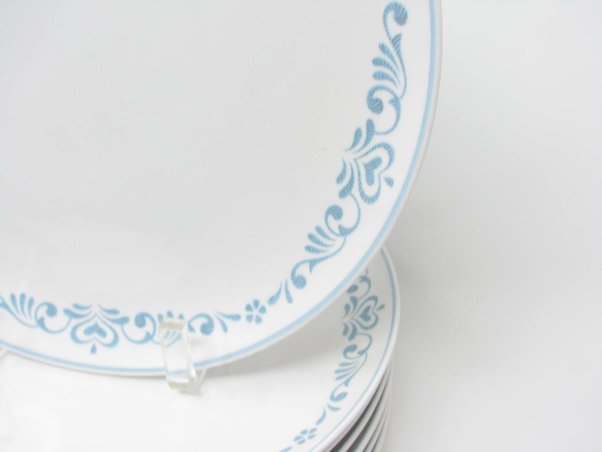 Vintage Franciscan Blue Fancy Ceramic Dinner Plates with Hearts & Scro ...