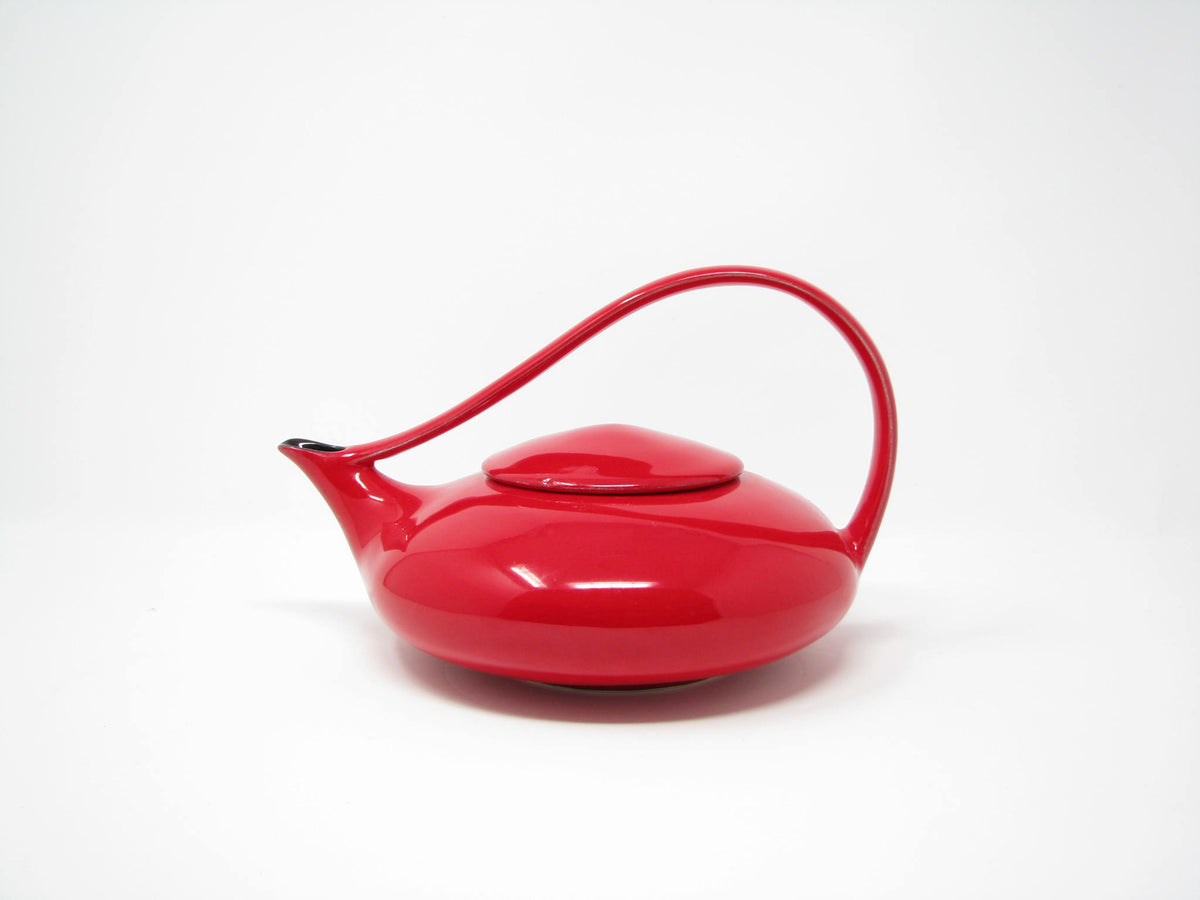 Vintage Handcrafted Sculptural Candy Apple Red Ceramic Teapot ...
