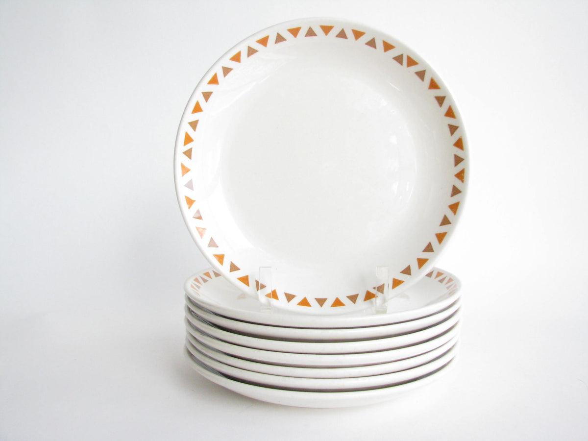 Vintage Homer Laughlin Best China Diner Dinner Plates with Orange Tria ...