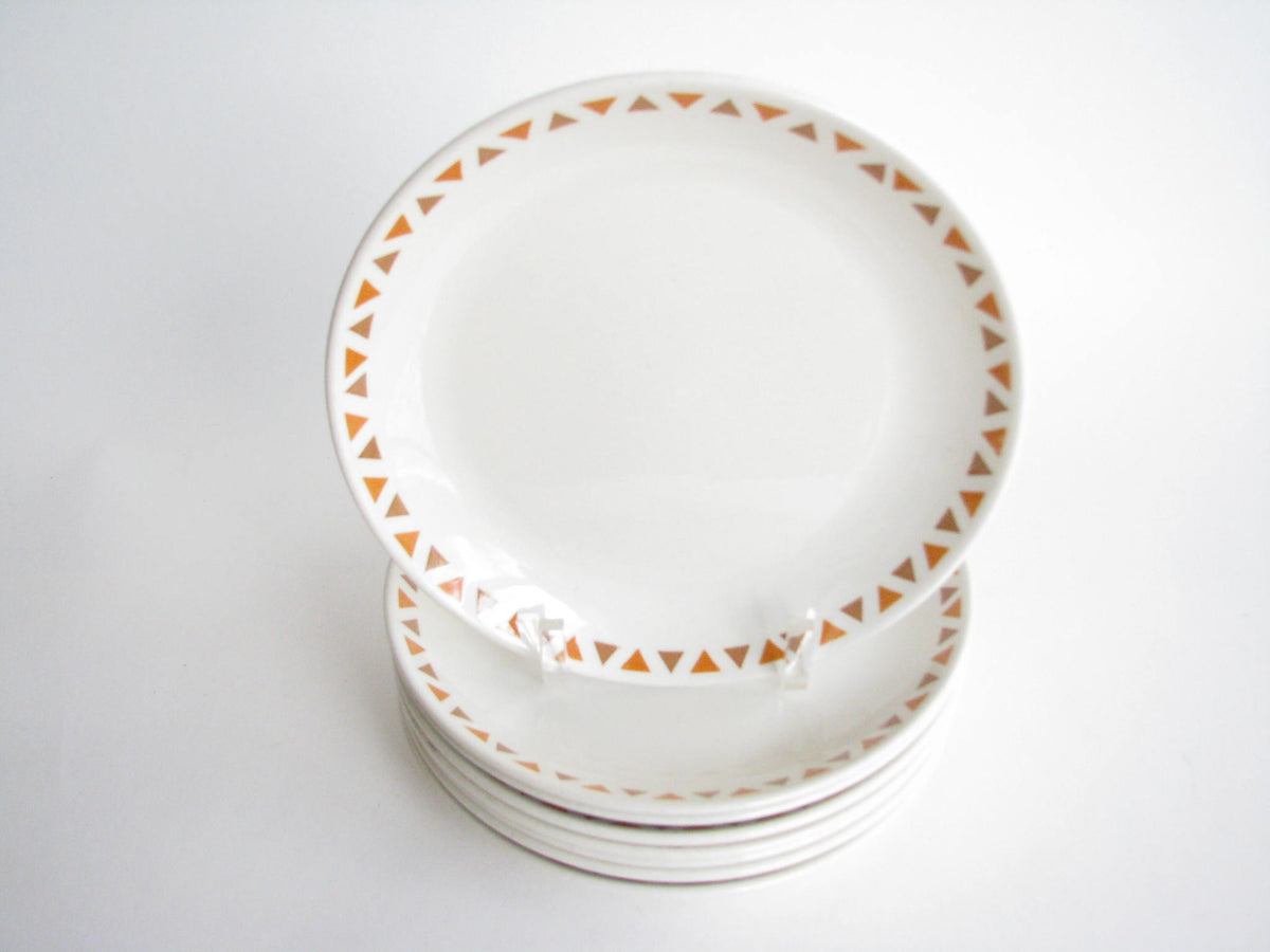 Vintage Homer Laughlin Best China Diner Dinner Plates with Orange Tria ...