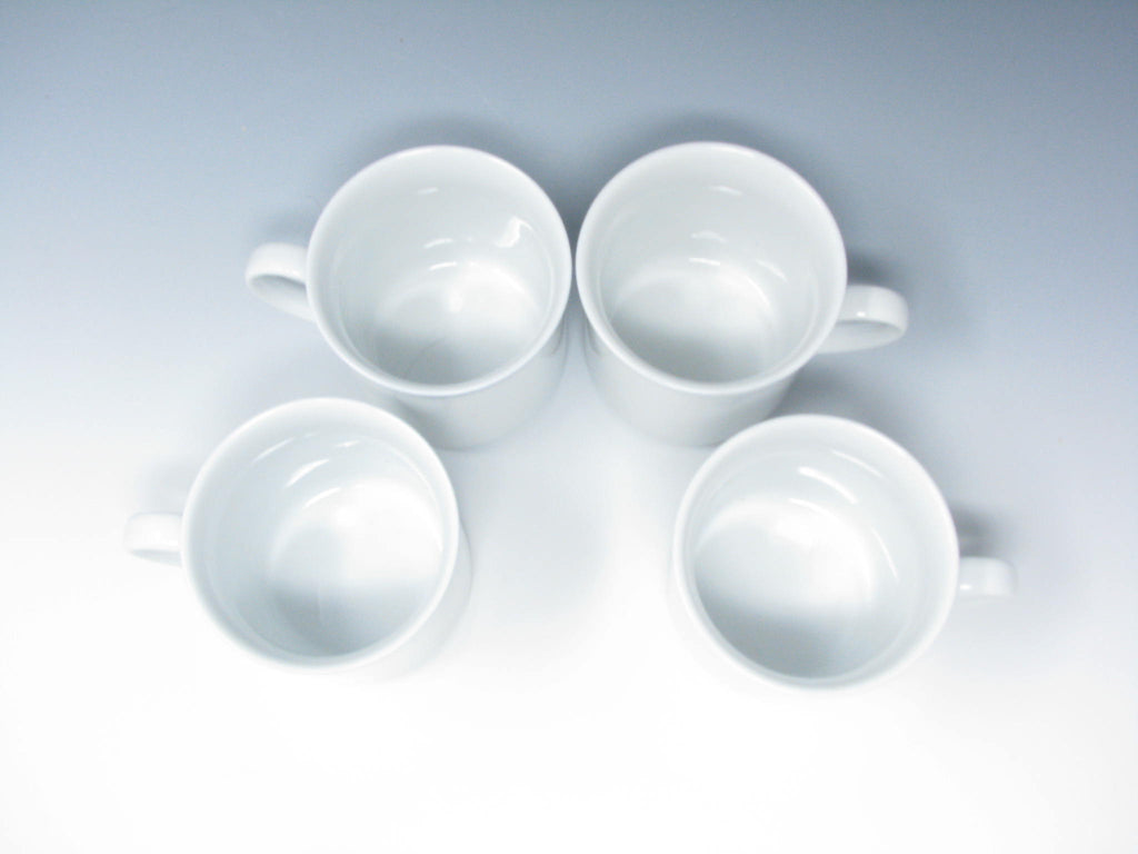 Vintage Ingres Weiss Form Marienbad Porcelain White Mugs with Blue Rin ...