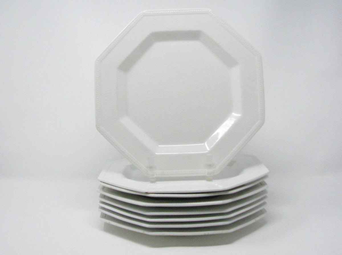 Vintage Johnson Bros Heritage White Octagon Dinner Plates - Set of 8 ...