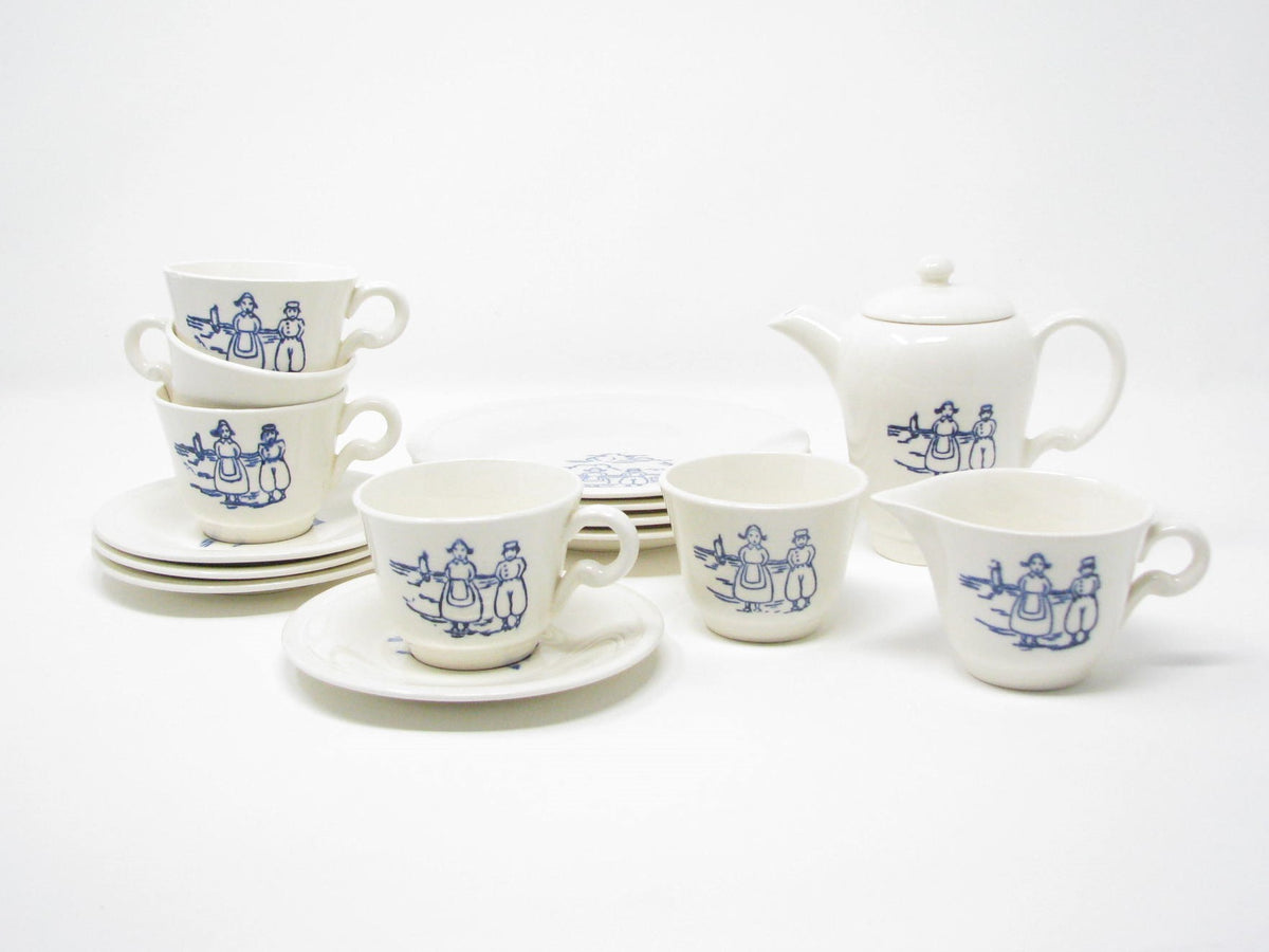 Vintage Knowles Dutch Theme Ceramic Miniature Tea Set - 15 Pieces ...