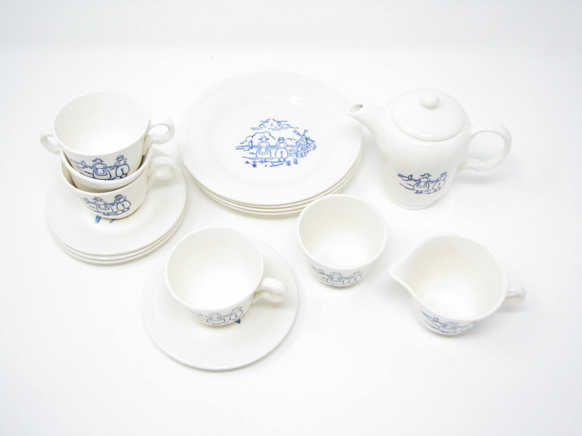 Vintage Knowles Dutch Theme Ceramic Miniature Tea Set - 15 Pieces ...