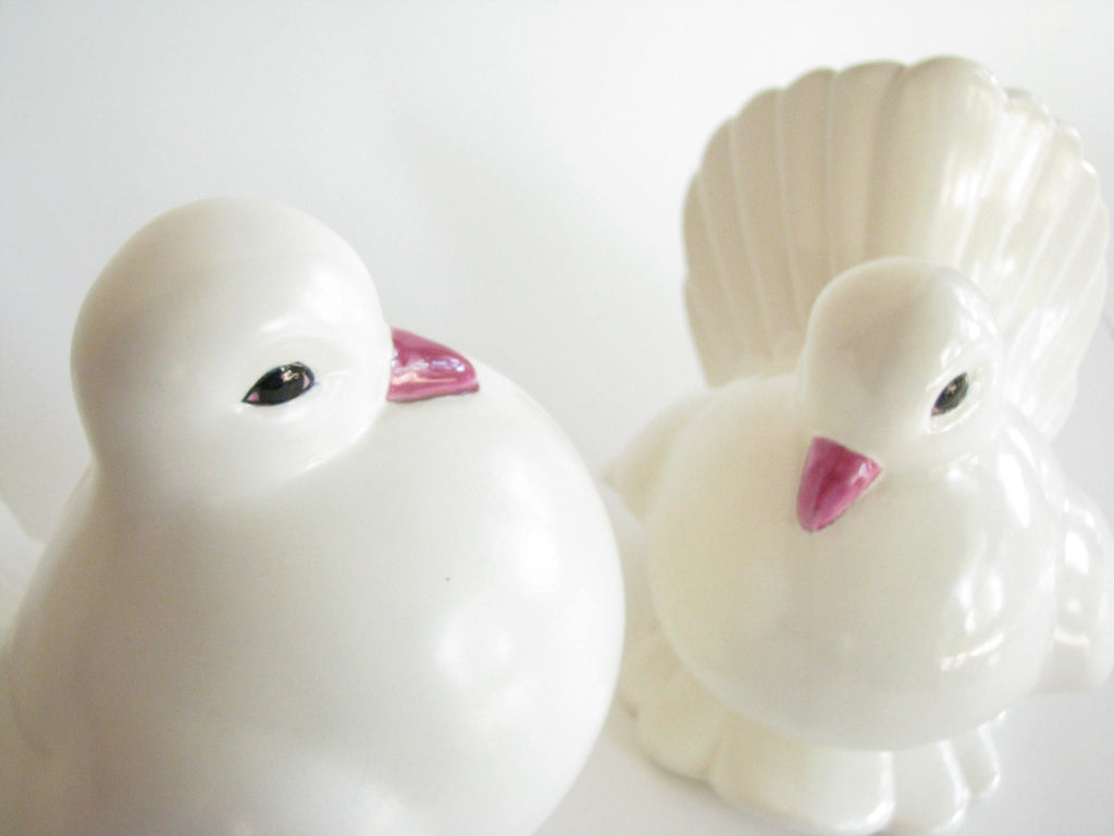 Vintage Large Ceramic White Dove Sculptures / Figurines - a Pair ...