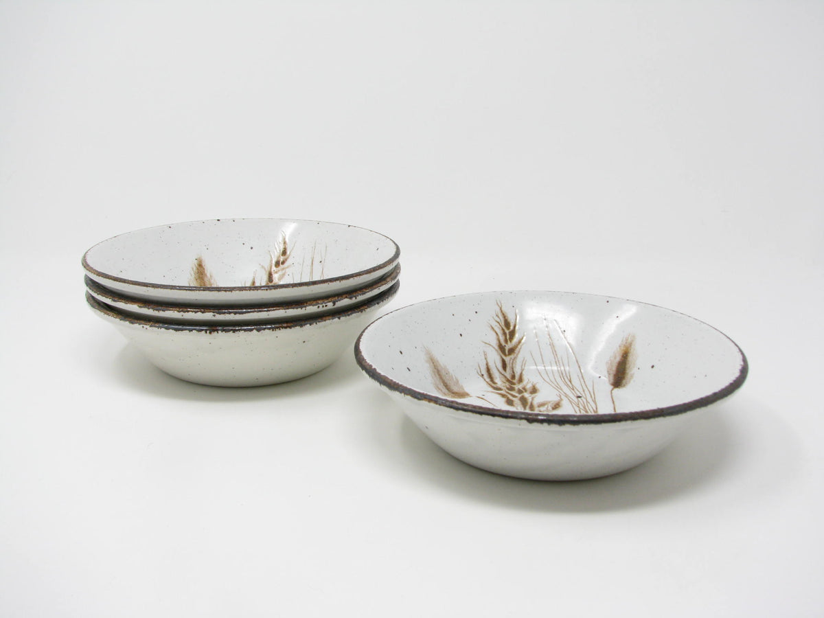 Vintage Midwinter England Wild Oats Coupe Cereal Bowls - 4 Pieces