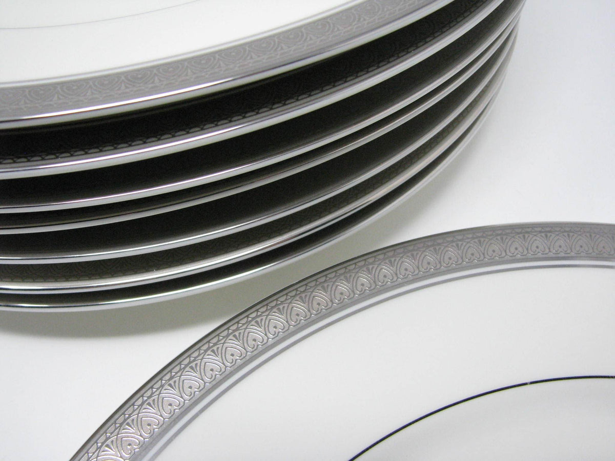 Vintage Mikasa Palatial Platinum Dinner Plates with Platinum Encrusted ...