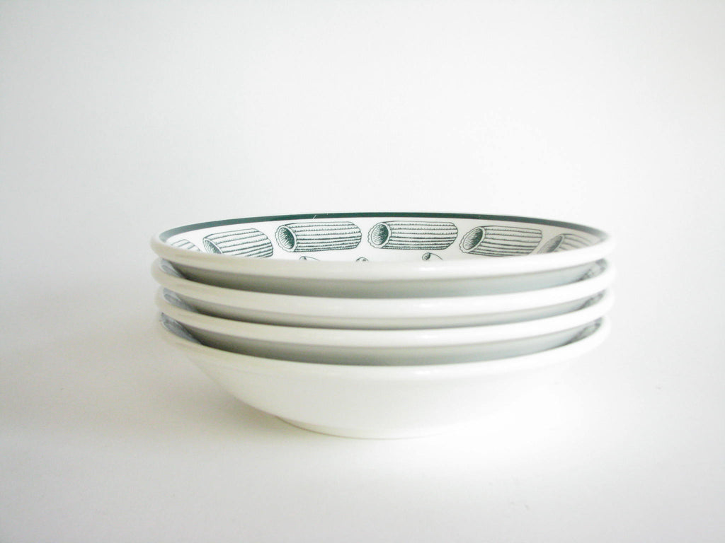 Vintage Primula Italy Ceramic Pasta Serving Bowl Set with Green Pasta ...